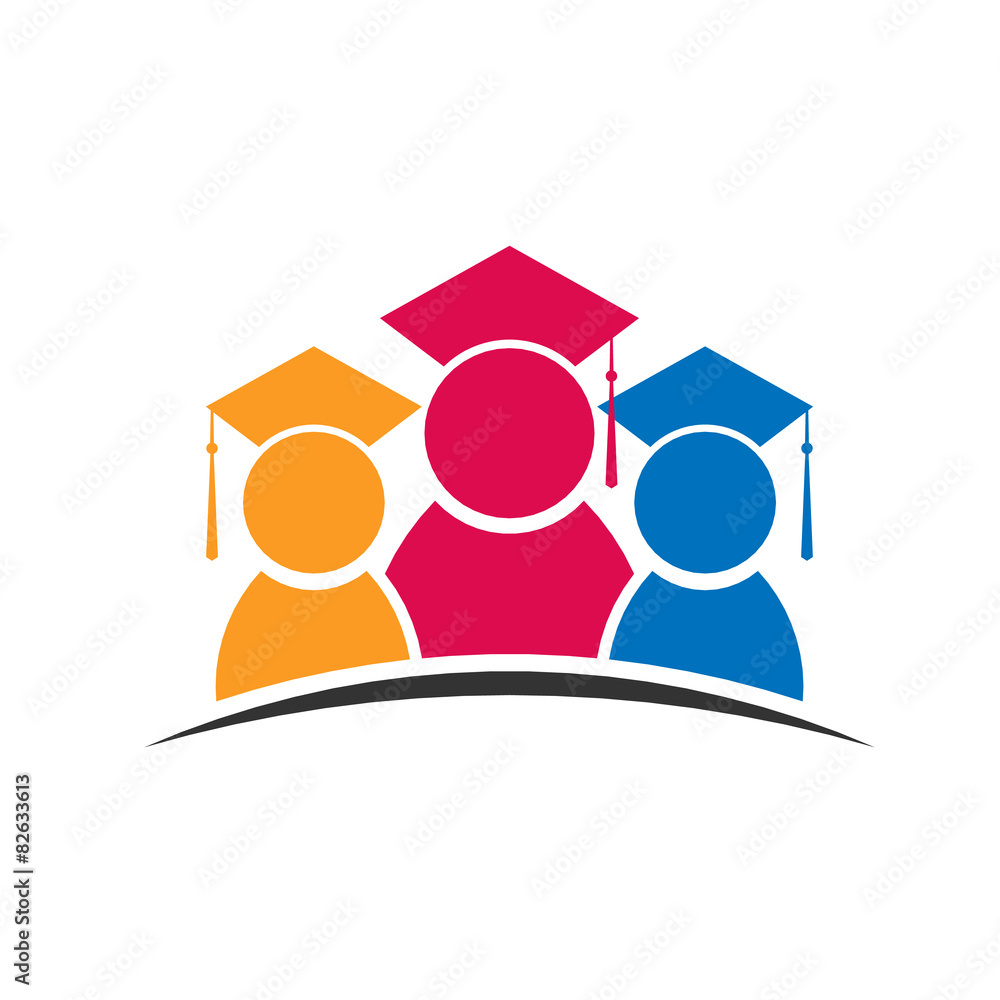 Three graduates group of students logo Stock Vector | Adobe Stock