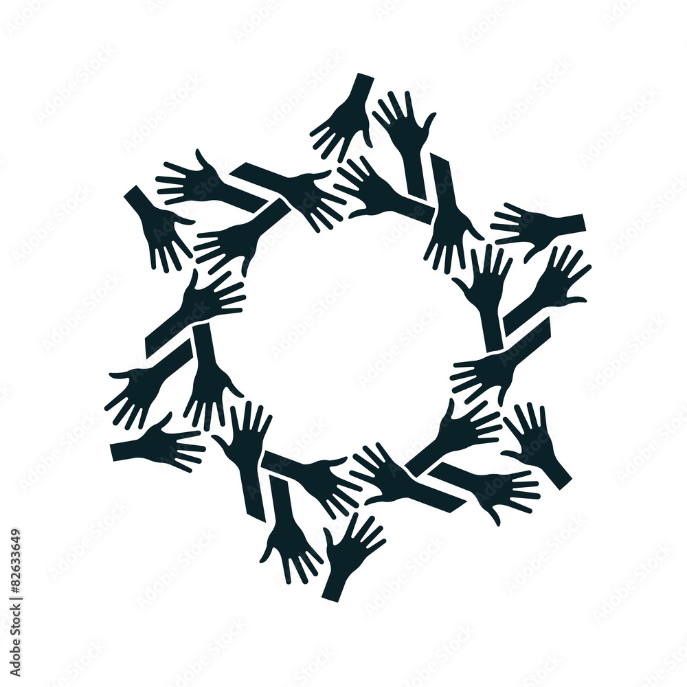 Hands Circle. Concept of teamwork and Community logo Stock Vector ...