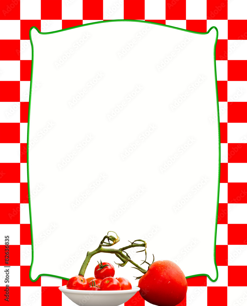 Italian red and white checkere background with white insert Stock ...