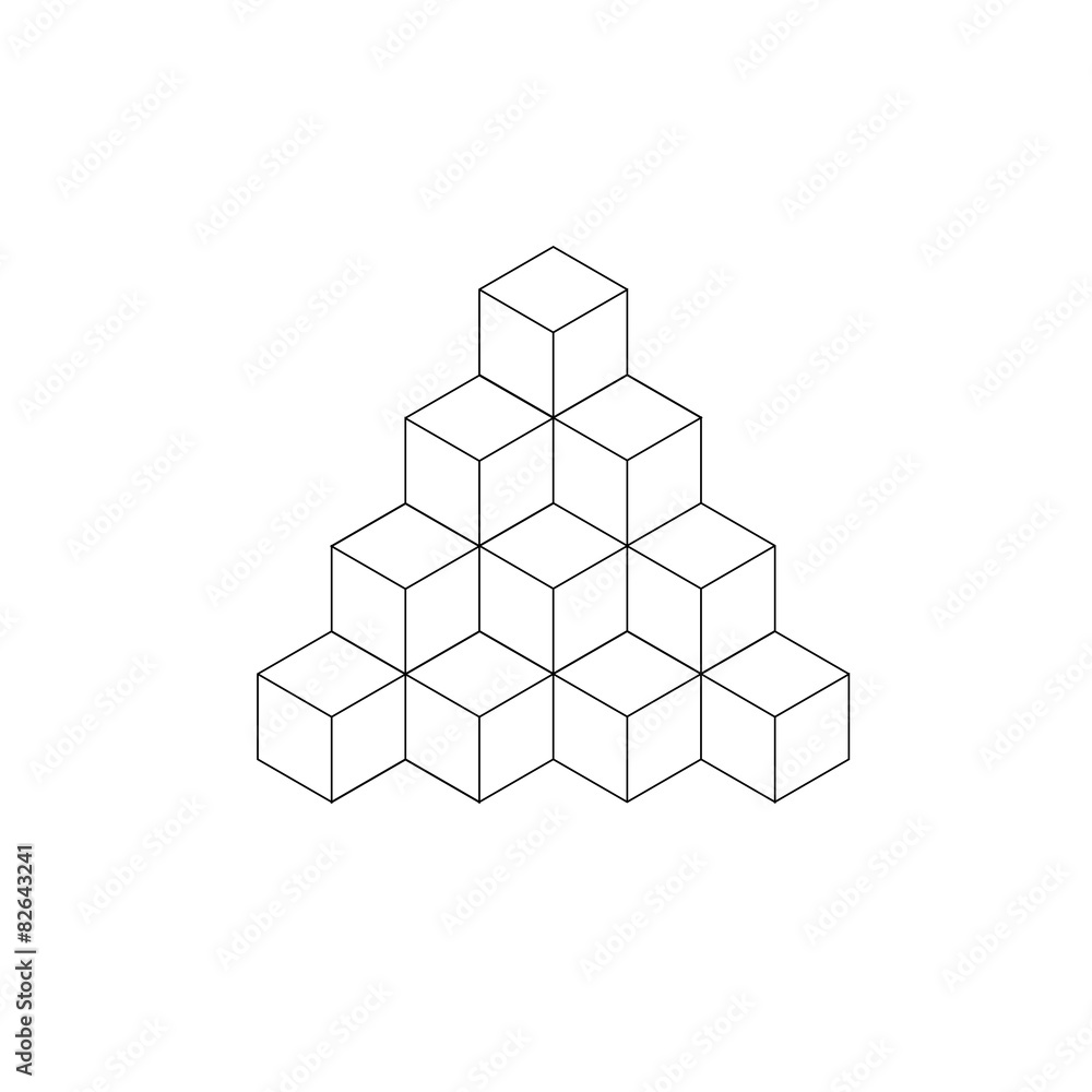 Black triangle shape from, cubes, tattoo design, triangles Stock Vector ...
