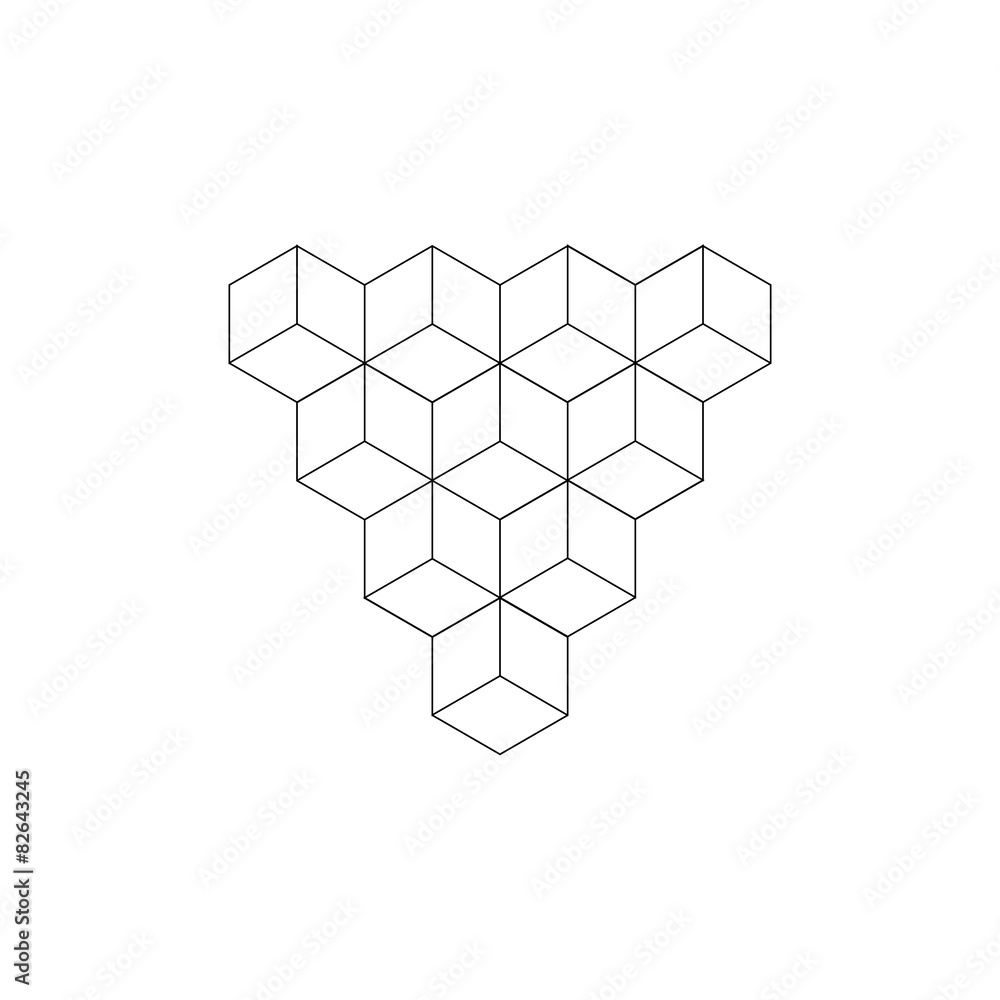 Black triangle shape from, cubes, tattoo design, triangles Stock Vector ...