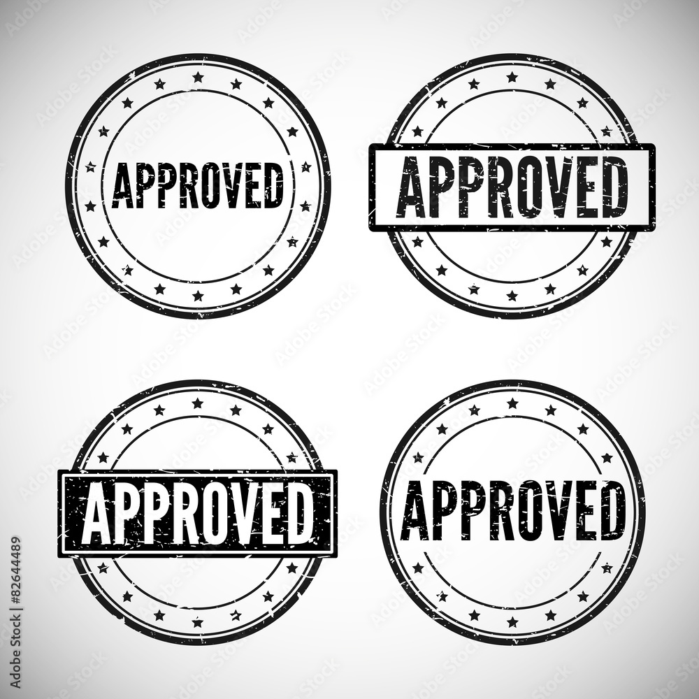 Approved stamp, vector illustration. Stock Vector | Adobe Stock