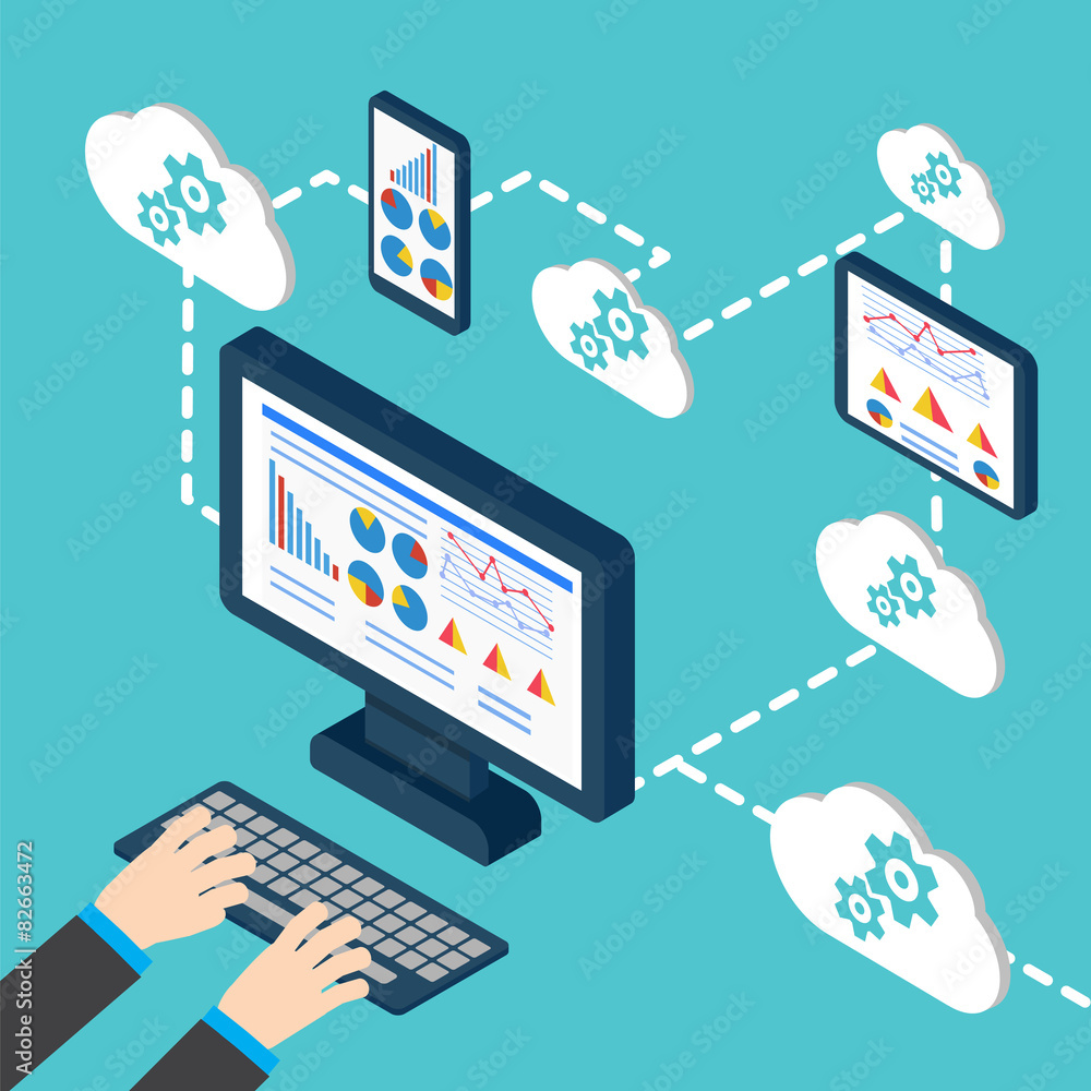 Analytics and programming vector. Web application optimization. Stock ...