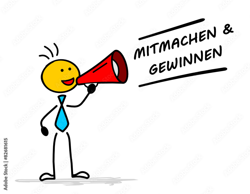 Strichmännchen - Mitmachen und gewinnen Stock Vector | Adobe Stock