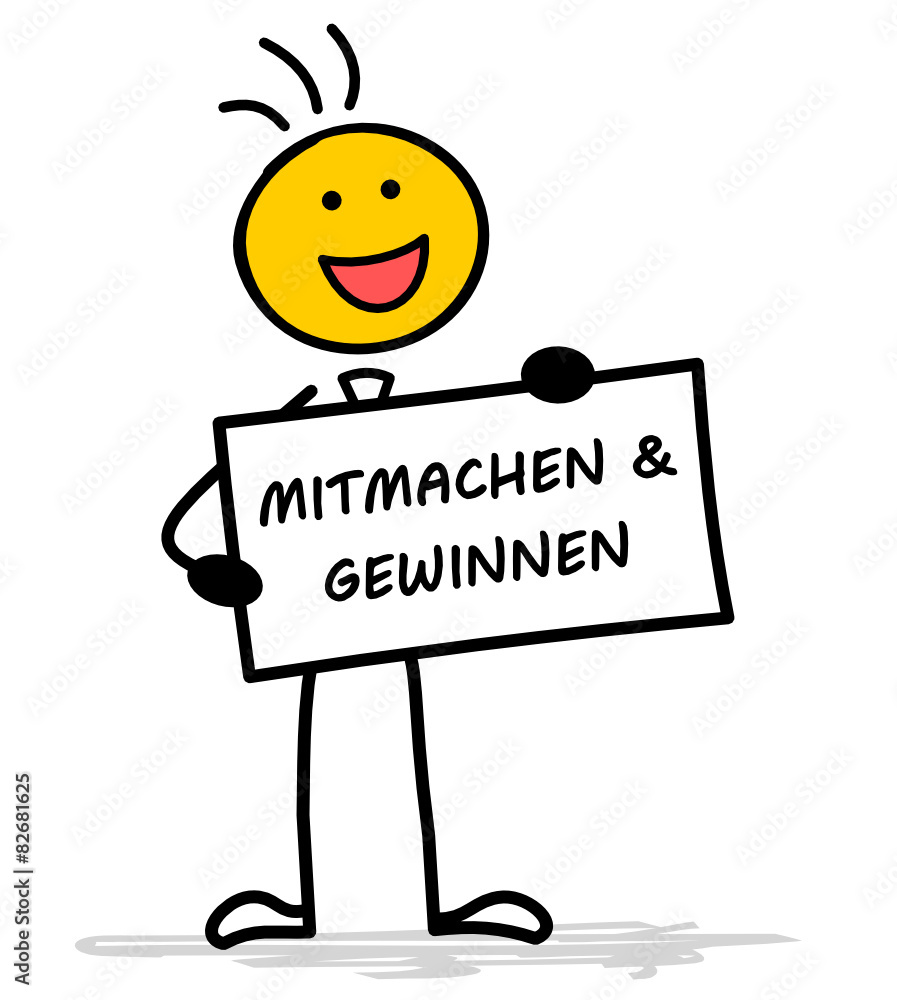 Strichmännchen - Mitmachen und gewinnen Stock-Vektorgrafik | Adobe Stock