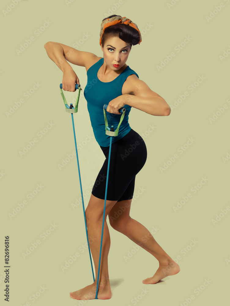 Famous retro pose foto Stock Photo | Adobe Stock