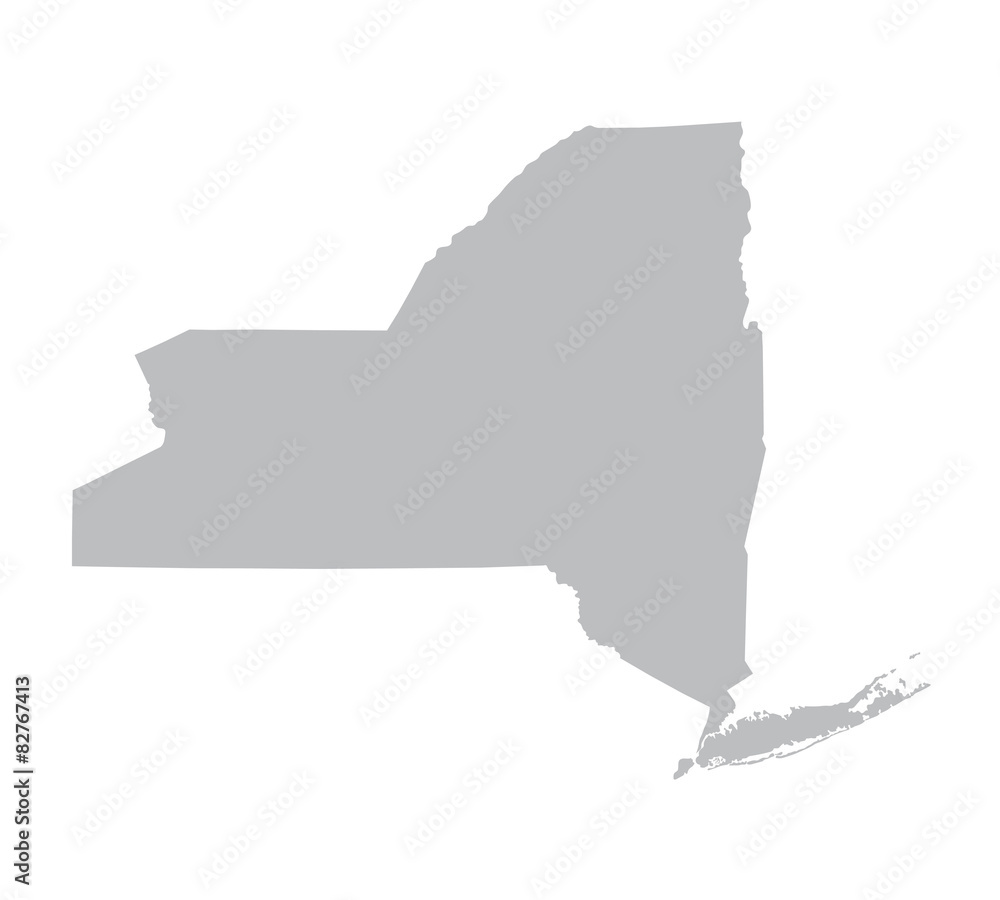 grey map of New York Stock Vector | Adobe Stock
