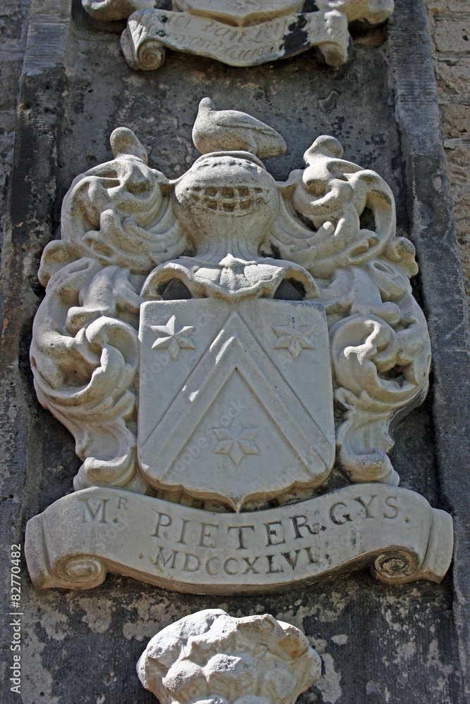 Wapen van een burgemeester van Leiden op de Burcht Stock Photo | Adobe ...