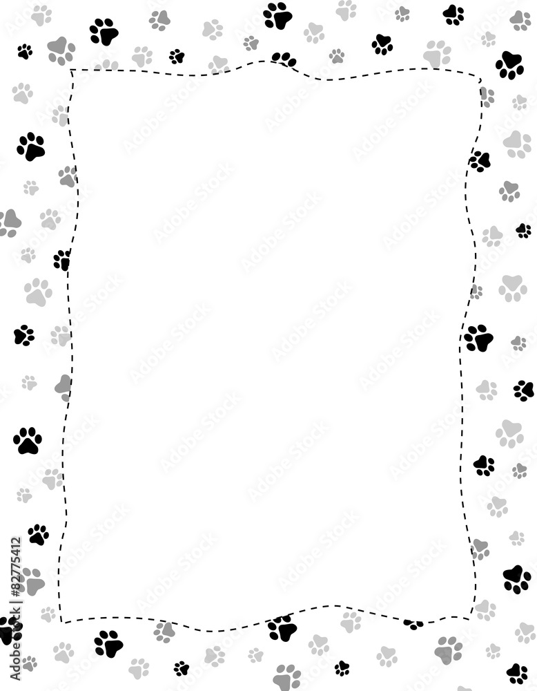 Paw prints frame Stock Vector | Adobe Stock