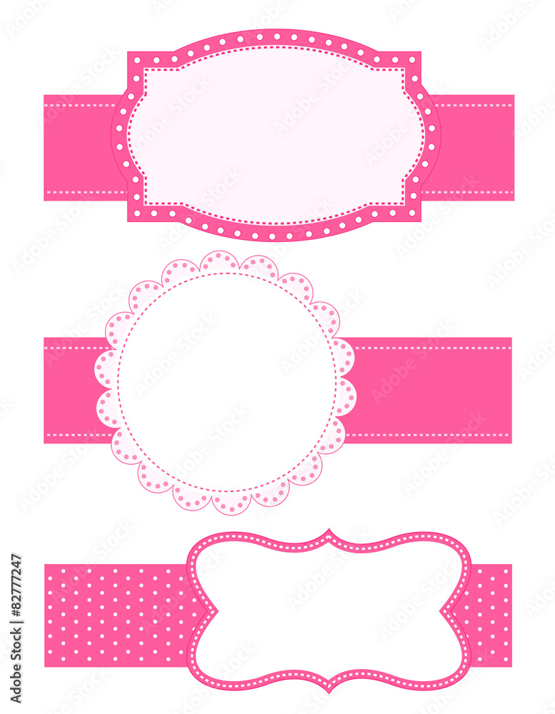 Cute pink frame / border Stock Vector | Adobe Stock