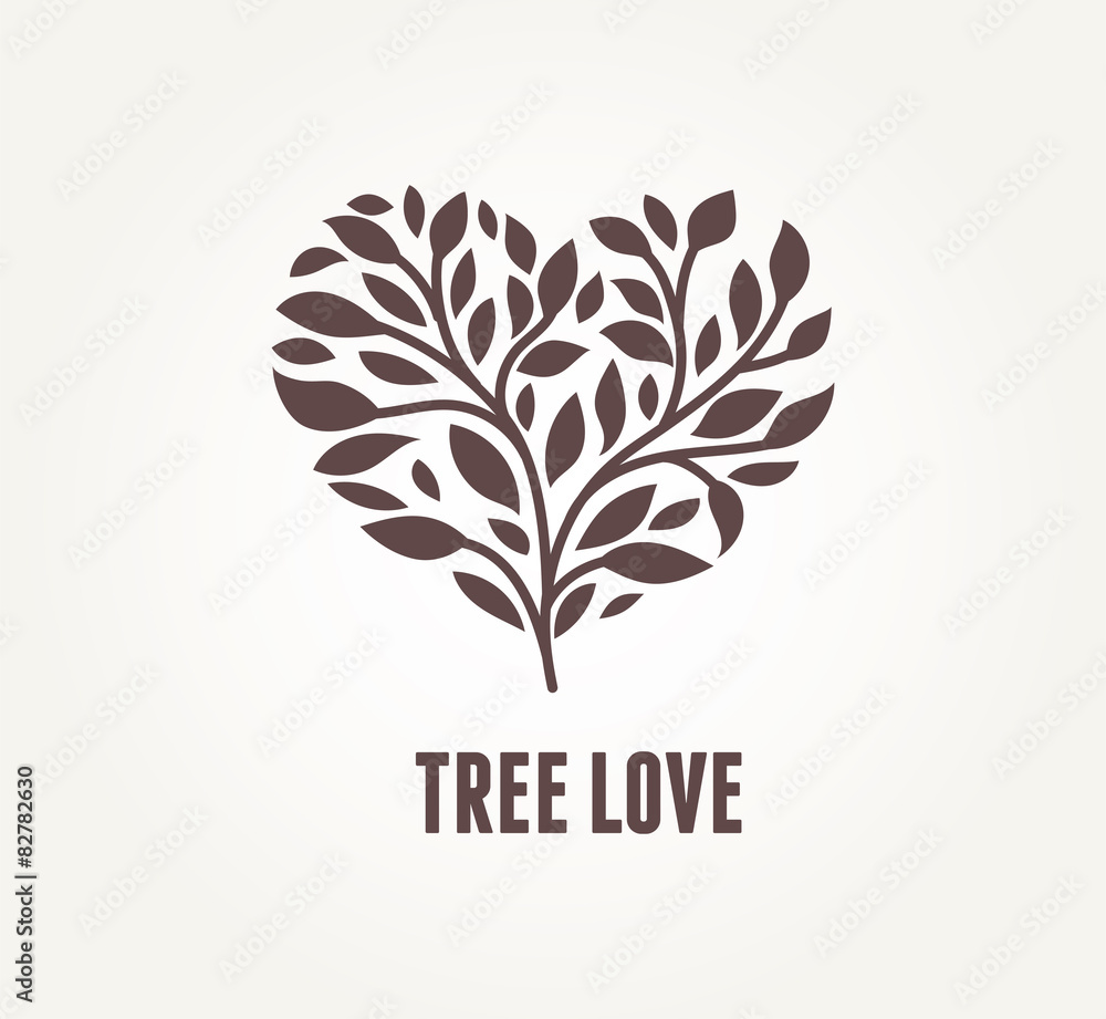 Tree heart - vector icon Stock Vector | Adobe Stock