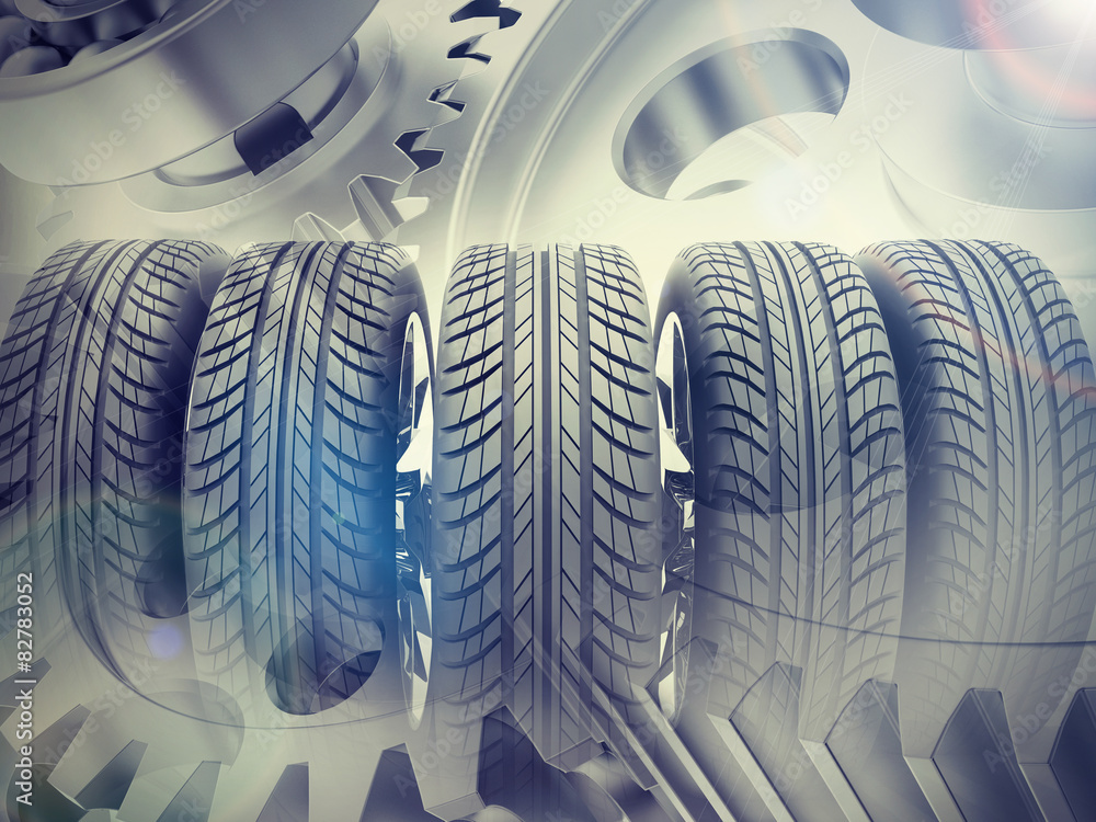 Car wheels on abstract background Stock Illustration | Adobe Stock