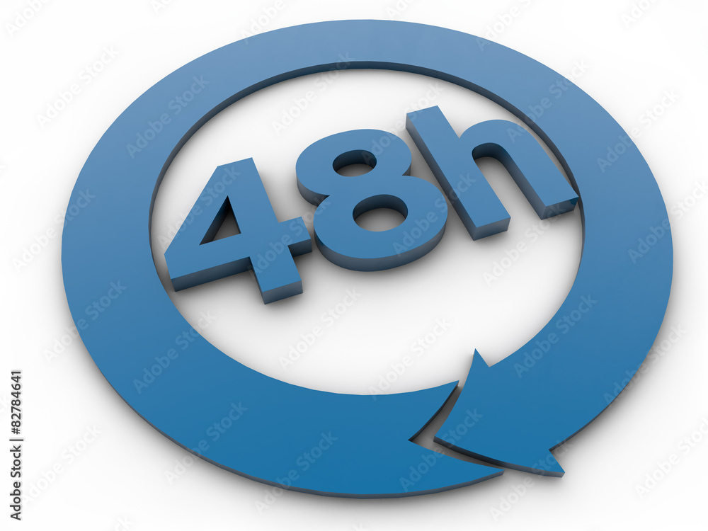 48 hours - 3D Text over white Background Stock Illustration | Adobe Stock