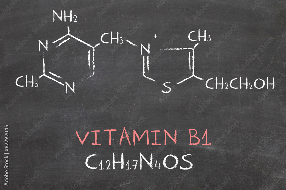 Chemical formula of Vitamin B1 Stock Illustration | Adobe Stock
