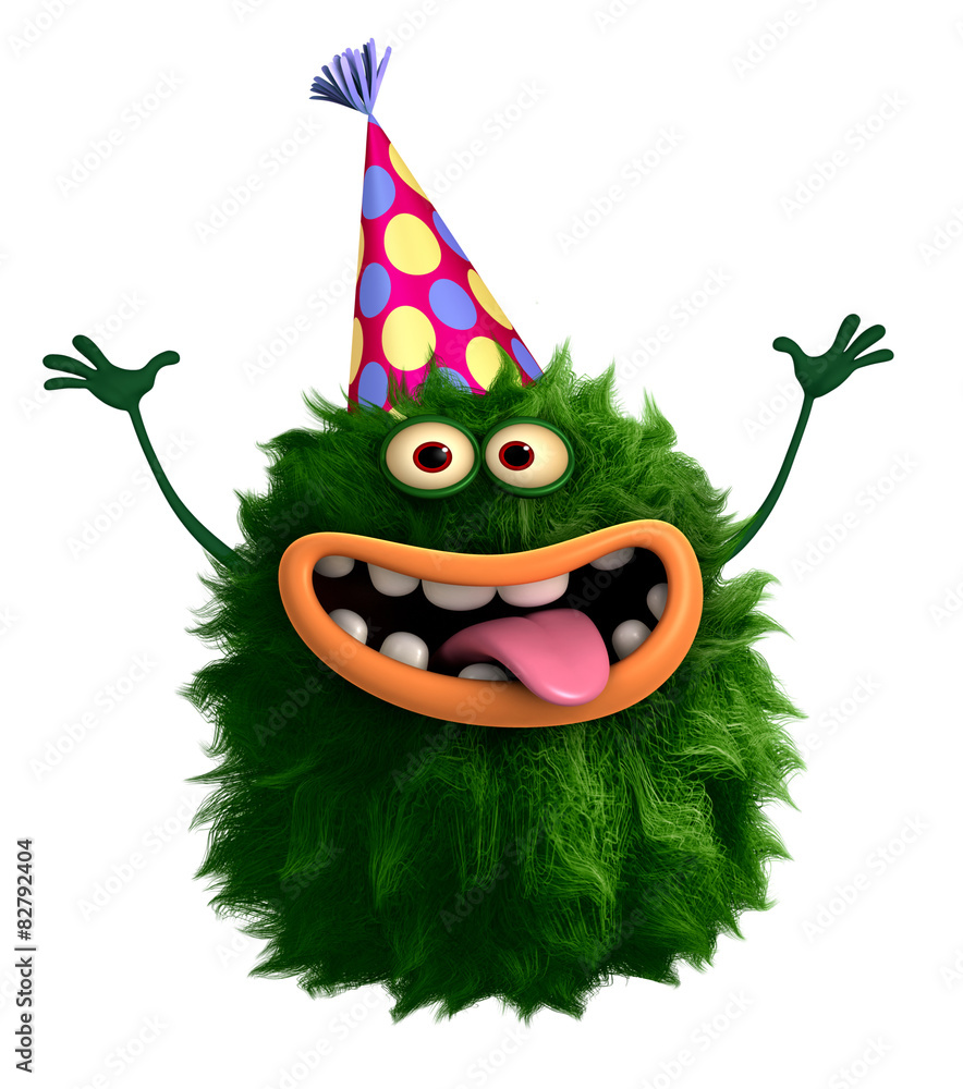 Green Cartoon Hairy Monster 3d Stock Illustration Adobe Stock
