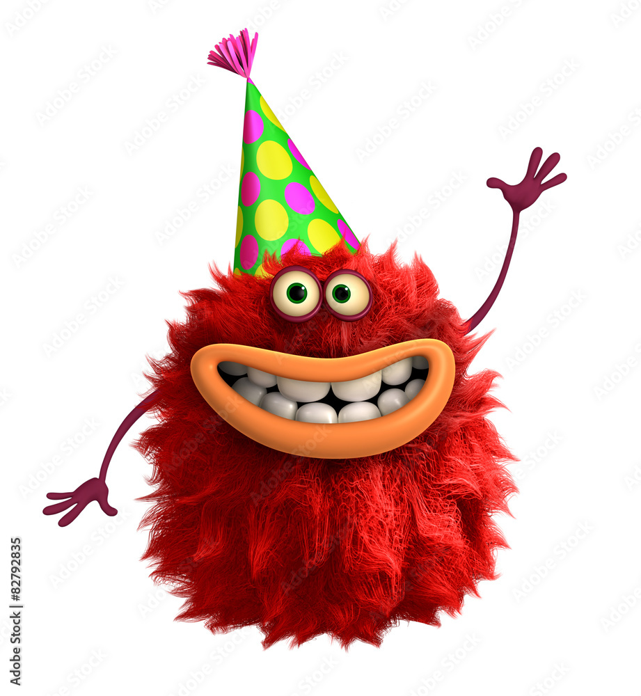 cartoon hairy monster 3d Stock Illustration | Adobe Stock