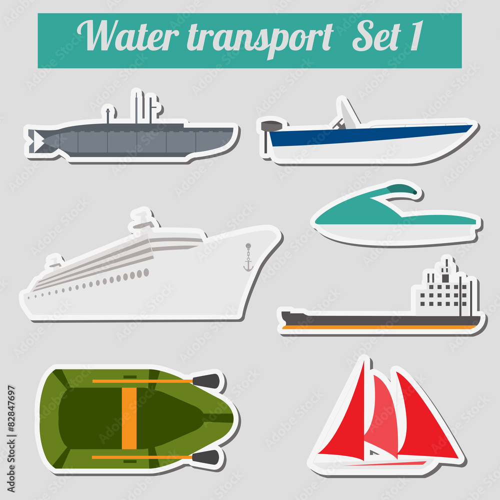 Set of water transport icon for creating your own infographics Stock ...