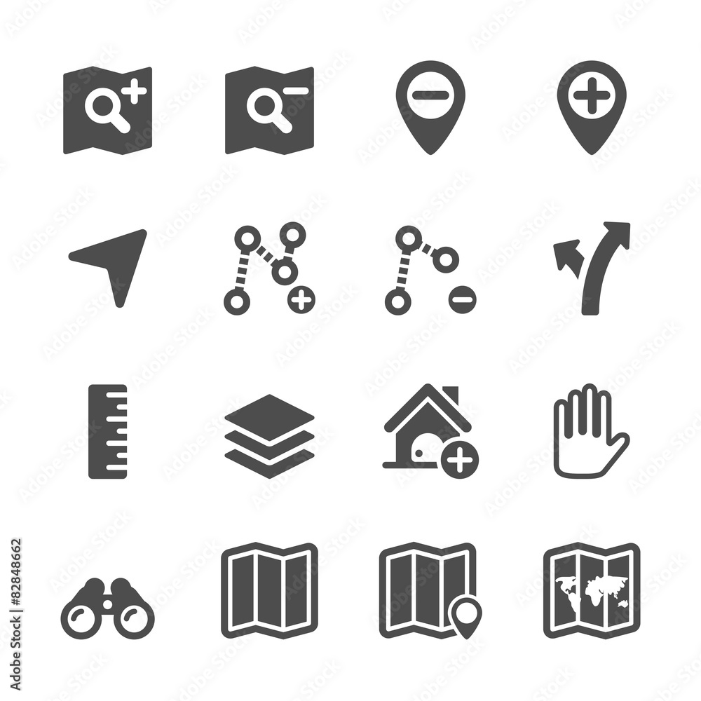 map editing icon set, vector eps10 Stock Vector | Adobe Stock