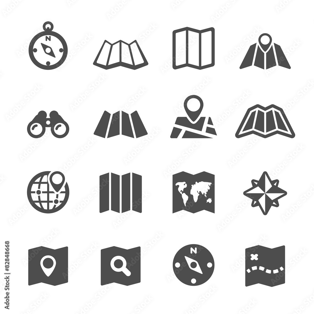 map icon set, vector eps10 vector de Stock | Adobe Stock