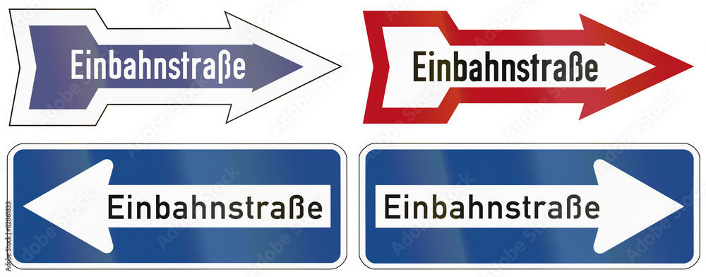 One-Way Signs In Germany Stock Illustration | Adobe Stock