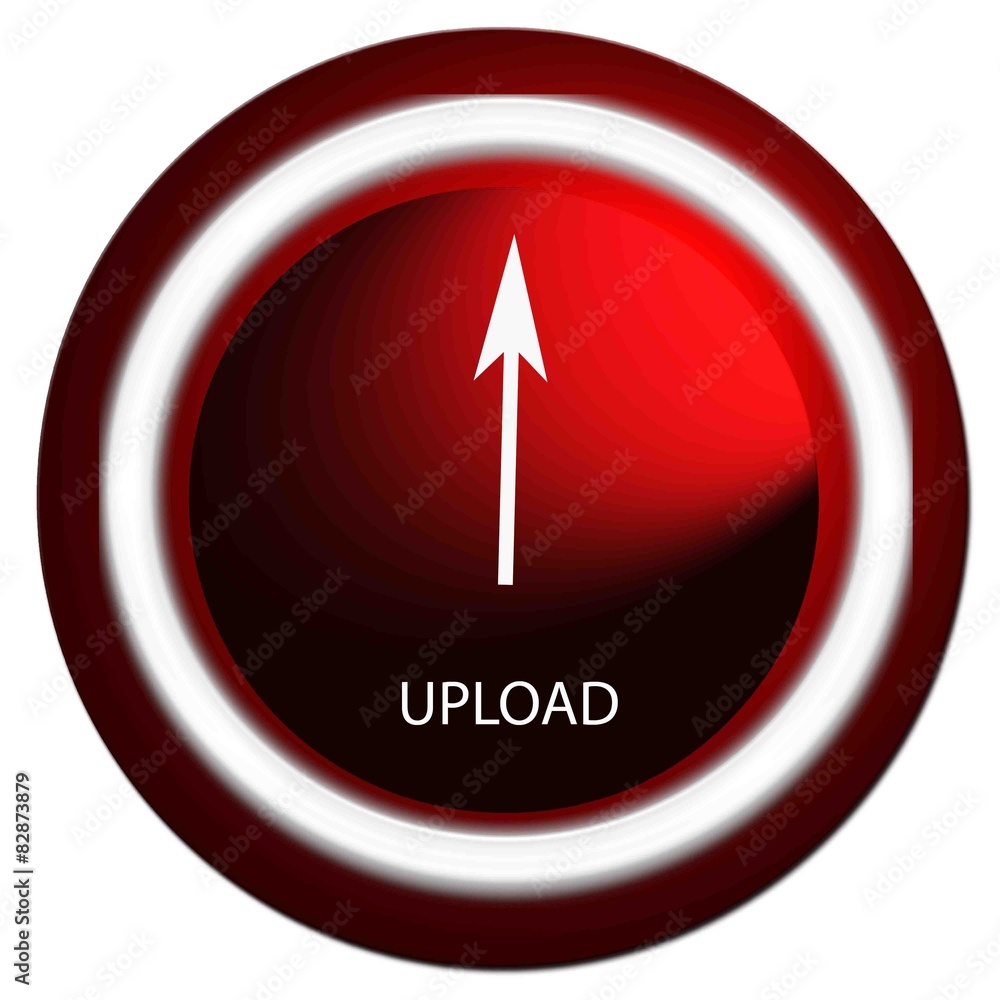 Bouton rouge envoyer, upload Stock Vector | Adobe Stock