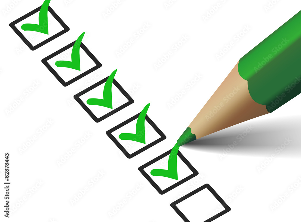 Checklist With Green Checkmark Icon Stock Vector | Adobe Stock