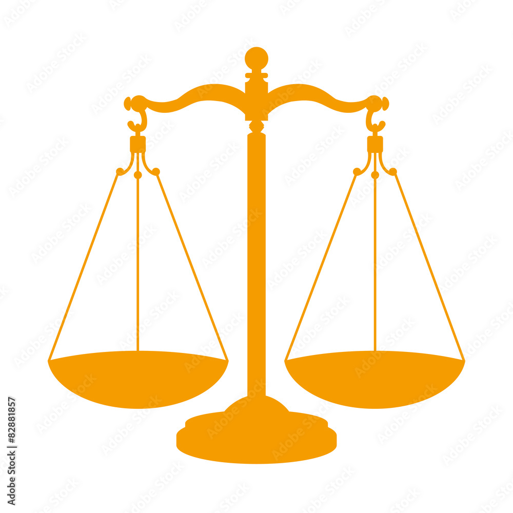 Icono aislado balanza naranja Stock Illustration | Adobe Stock