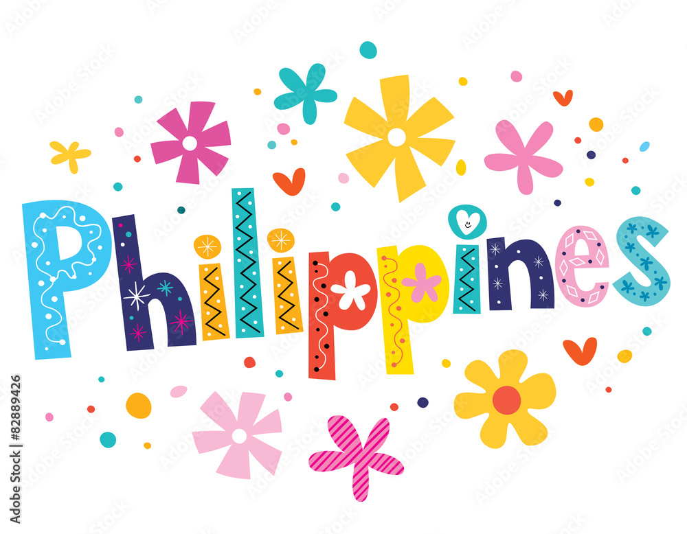 Philippines vector lettering decorative type Stock Vector | Adobe Stock