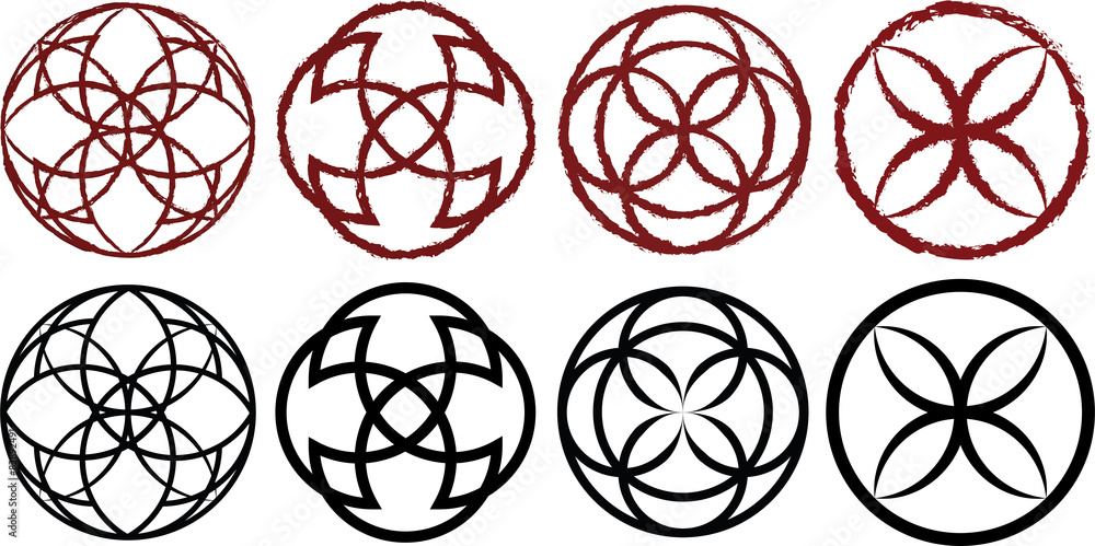 Bloody circular runes Stock Vector | Adobe Stock