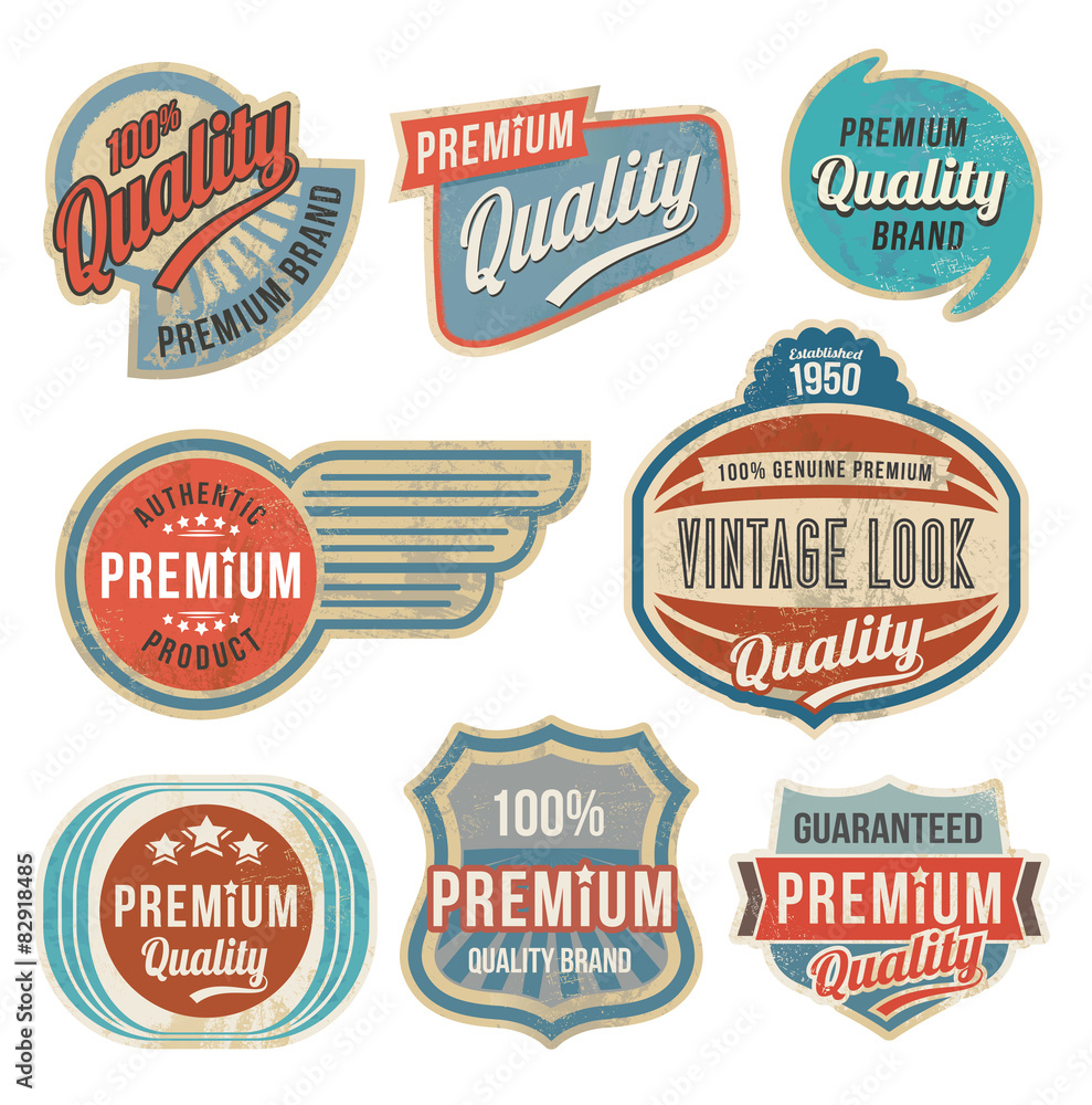 Vintage label set. Vector retro design banner backgrounds Stock Vector ...
