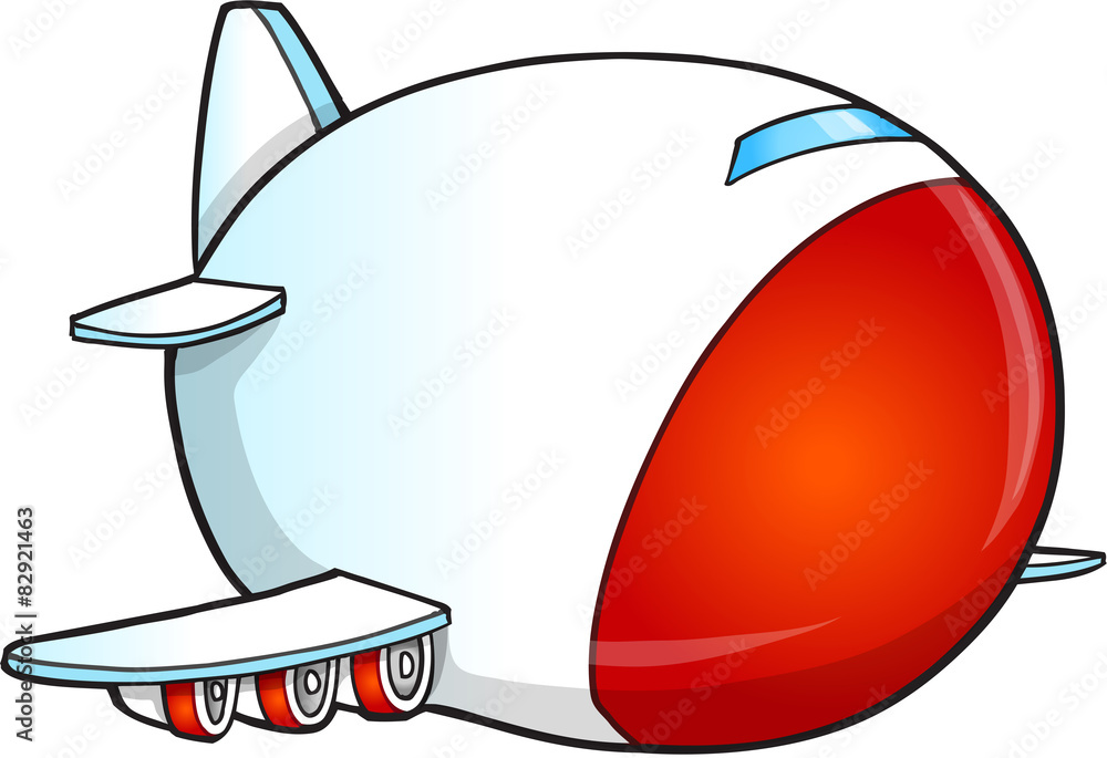 Cute Cartoon Jumbo Jet Vector Illustration Art Stock Vector | Adobe Stock