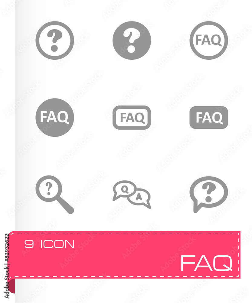 Vector black faq icon set Stock Vector | Adobe Stock