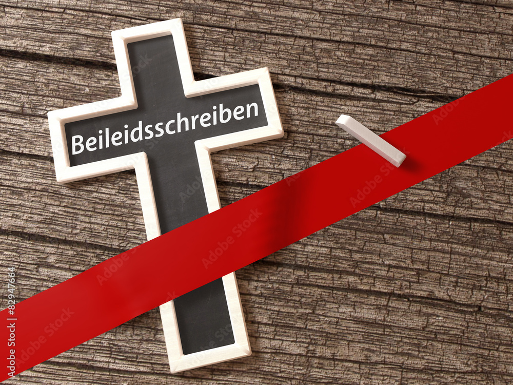 Beileidsschreiben Kreuz Kondolenz Beileid Tod Trauer Anzeige Stock ...