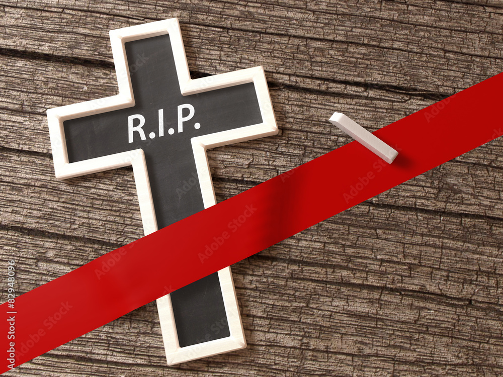 RIP Kreuz Kondolenz Beileid Tod Trauer Anzeige Stock Illustration ...