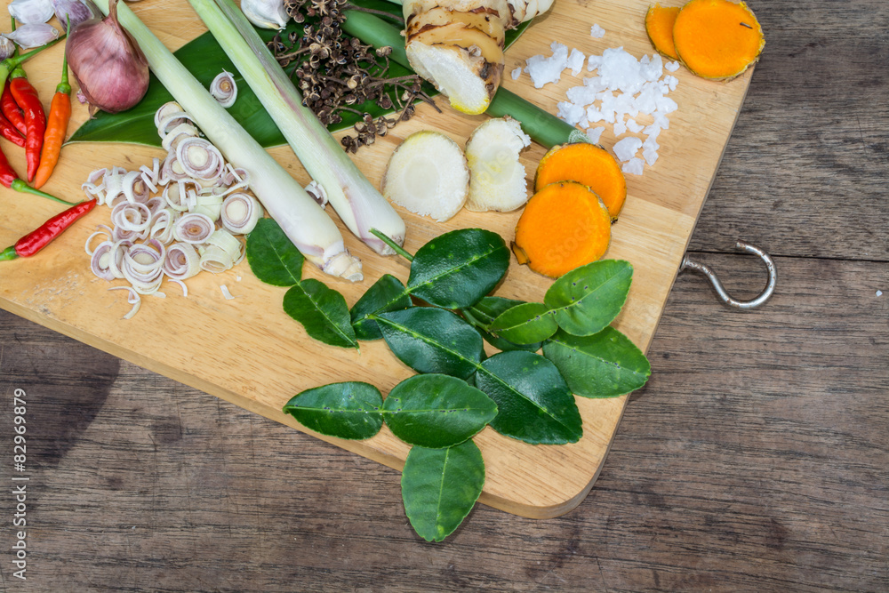 Ingredients Thai TUM-YAM, Traditional food of Thailand Stock Photo ...