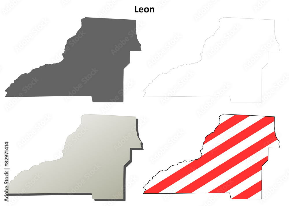 Leon County (Florida) outline map set Stock Vector | Adobe Stock
