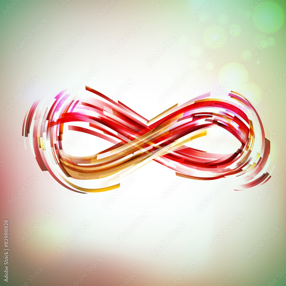 Red colors infinity symbol at light sky Stock Vector | Adobe Stock