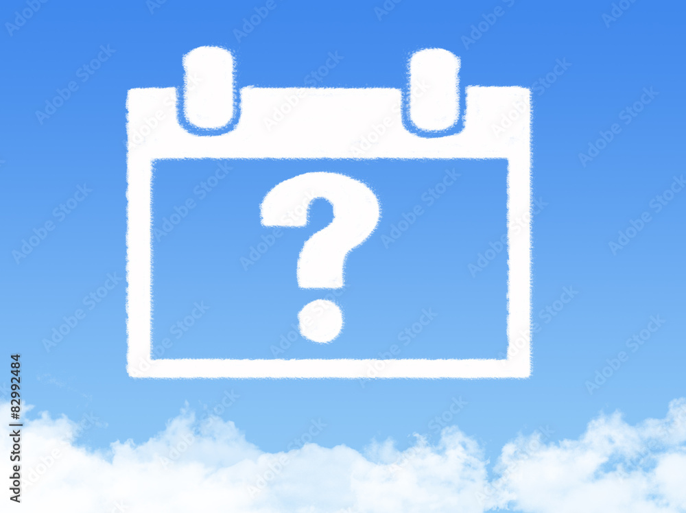 Question mark calendar cloud shape Stock Illustration | Adobe Stock