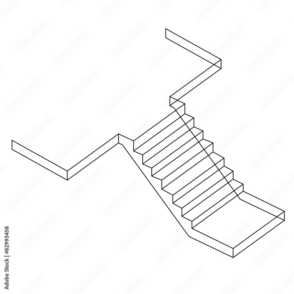 Drawing of a Reinforced Cement Concrete stair Stock Vector | Adobe Stock