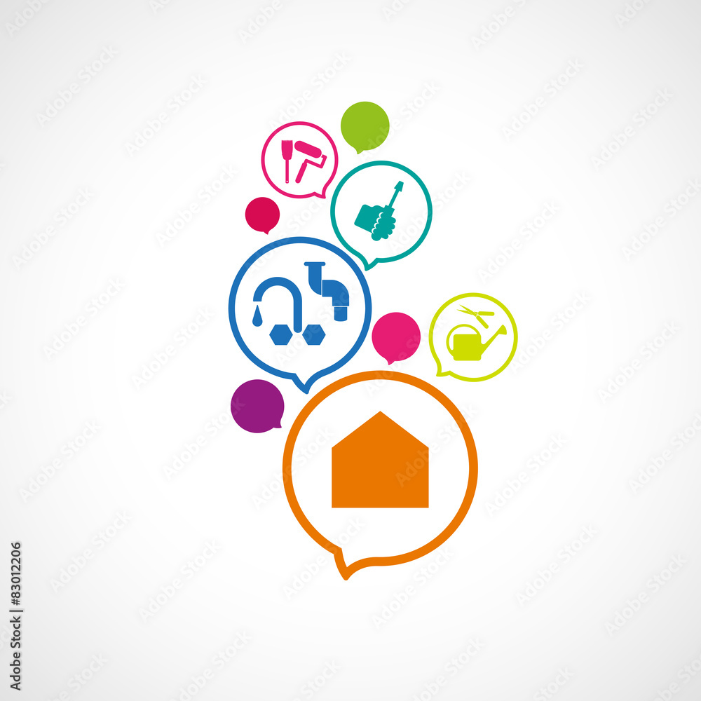 Vecteur Stock multi-service à domicile | Adobe Stock