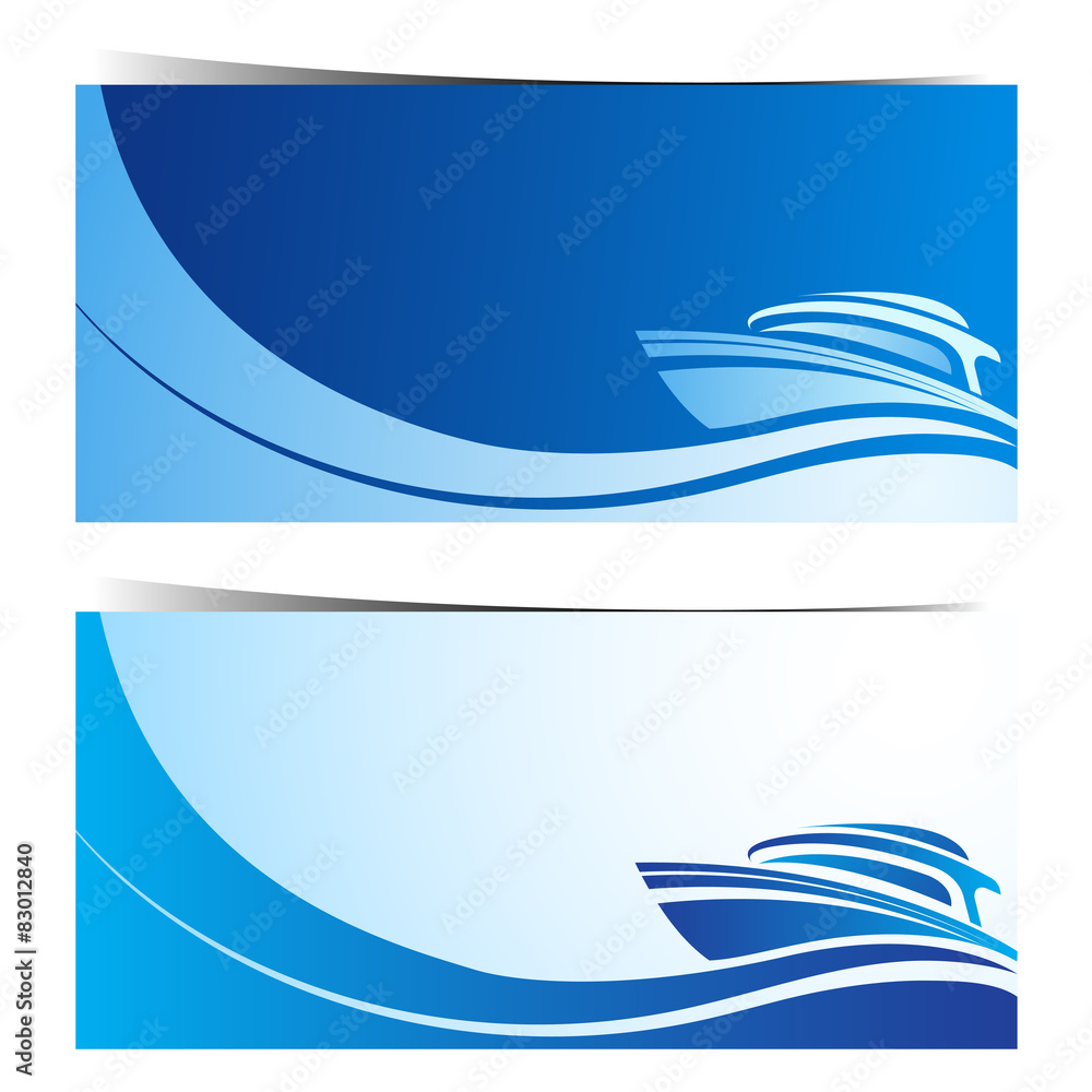 Yacht boat banners ,vector illustration Stock Vector | Adobe Stock