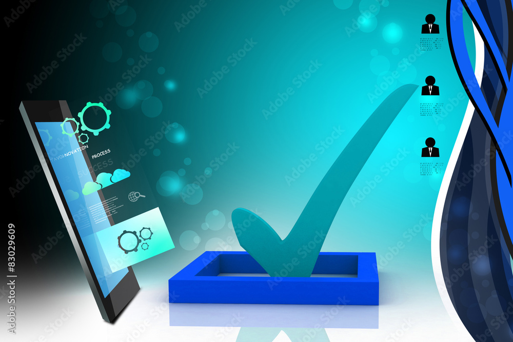 3d multi use check box with check Stock Illustration | Adobe Stock