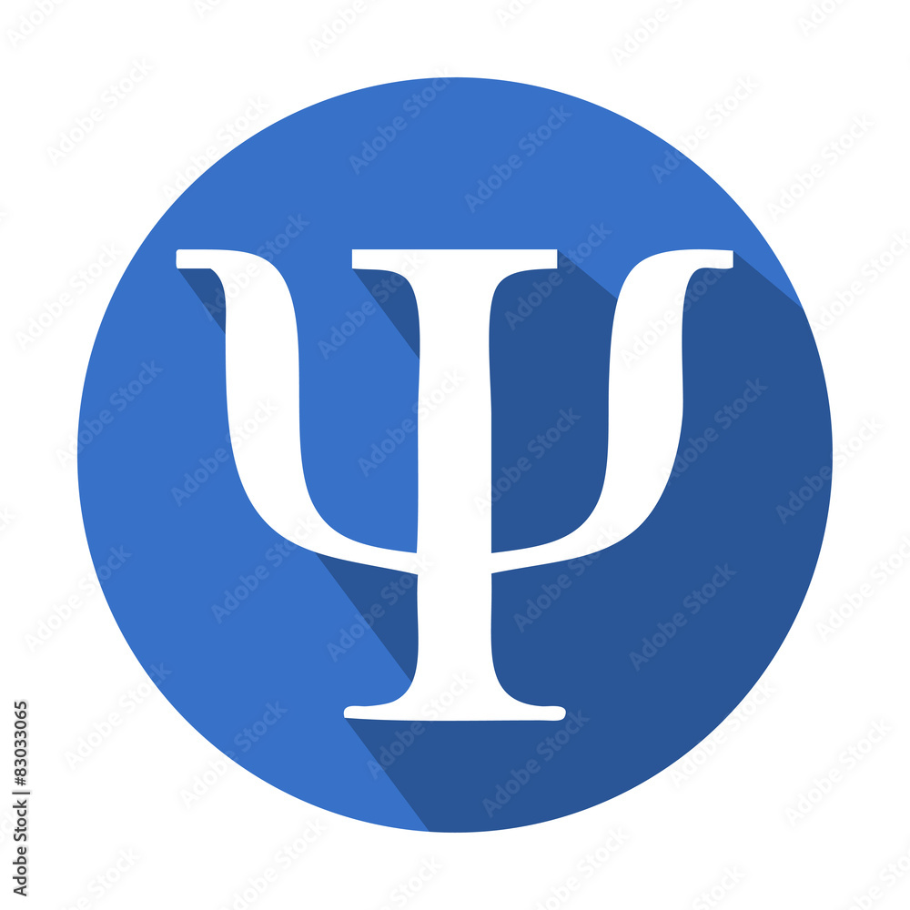 Icono redondo azul psi con sombra Stock Illustration | Adobe Stock