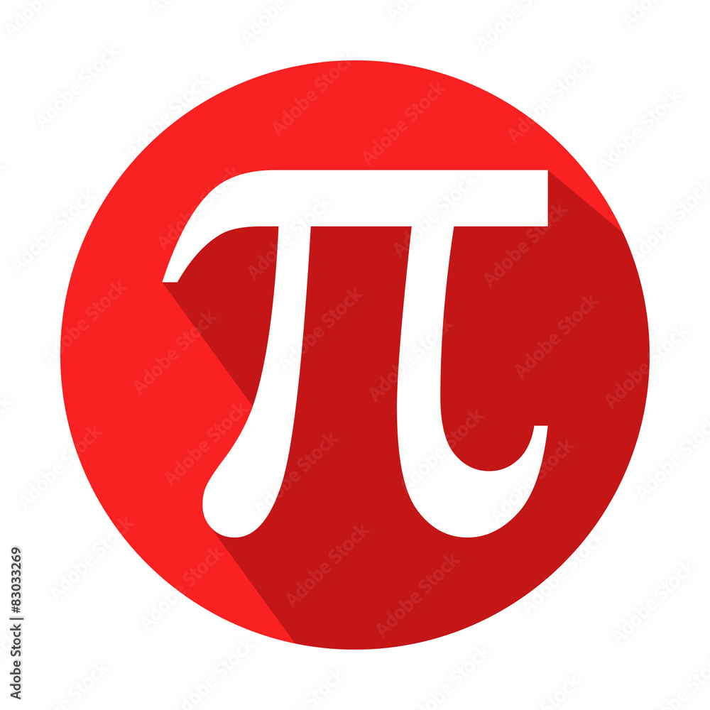 Icono redondo rojo pi con sombra Stock Illustration | Adobe Stock