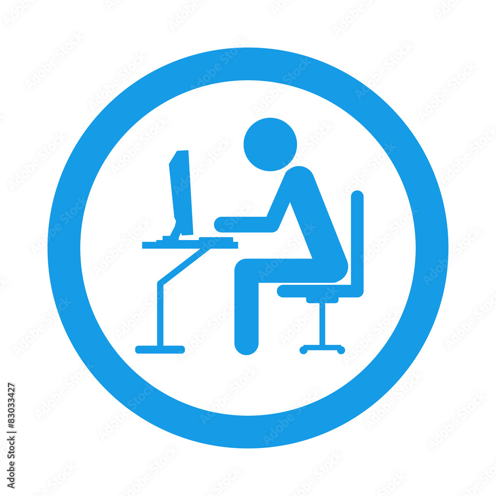 Icono redondo trabajo oficina azul Stock Illustration | Adobe Stock