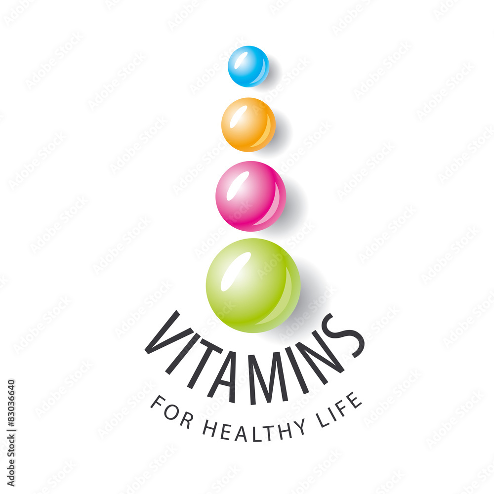 vector logo vitamins in the form of colored balls Stock Vector | Adobe ...