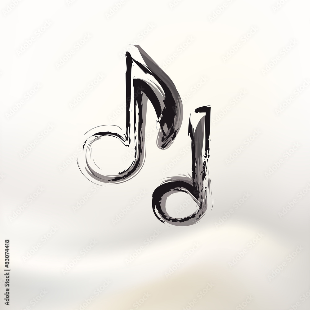 Music notes on white background, easy editable Stock Vector | Adobe Stock