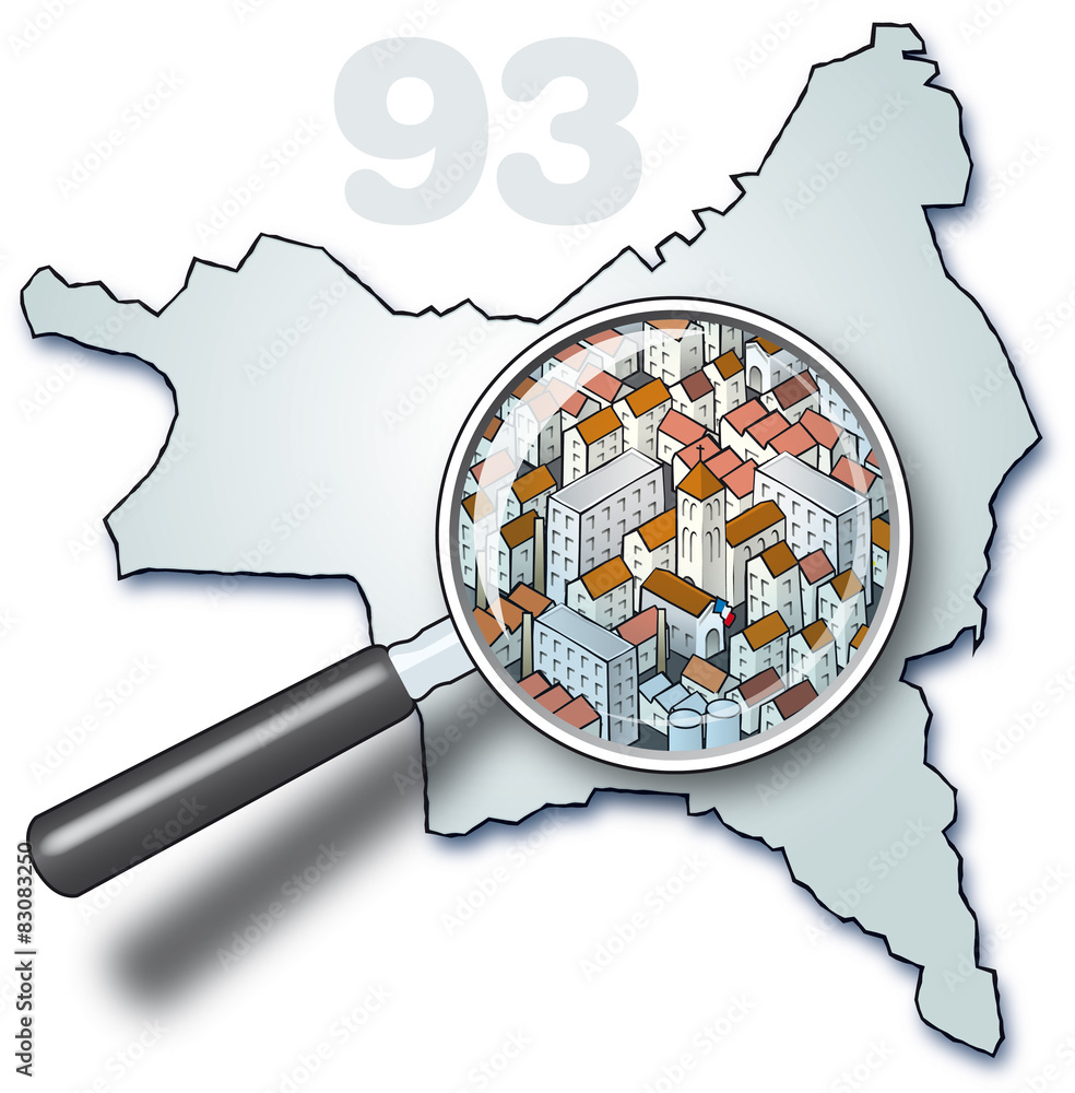 93 La Seine-Saint-Denis à la loupe Stock Illustration | Adobe Stock