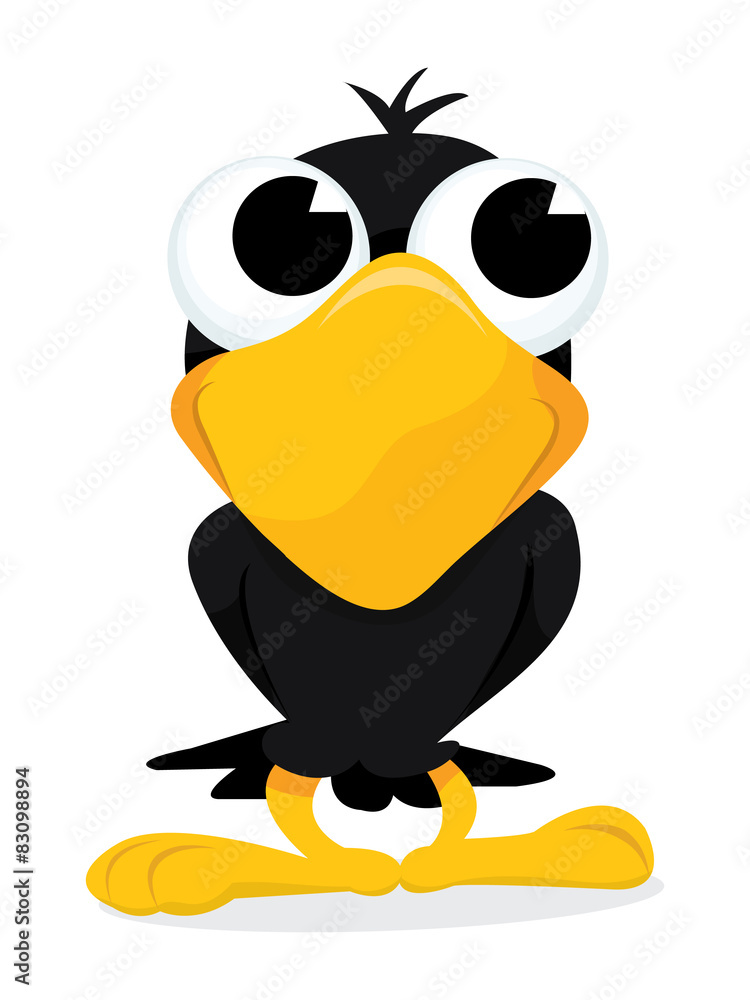 Cartoon Happy Crow Stock Vector | Adobe Stock