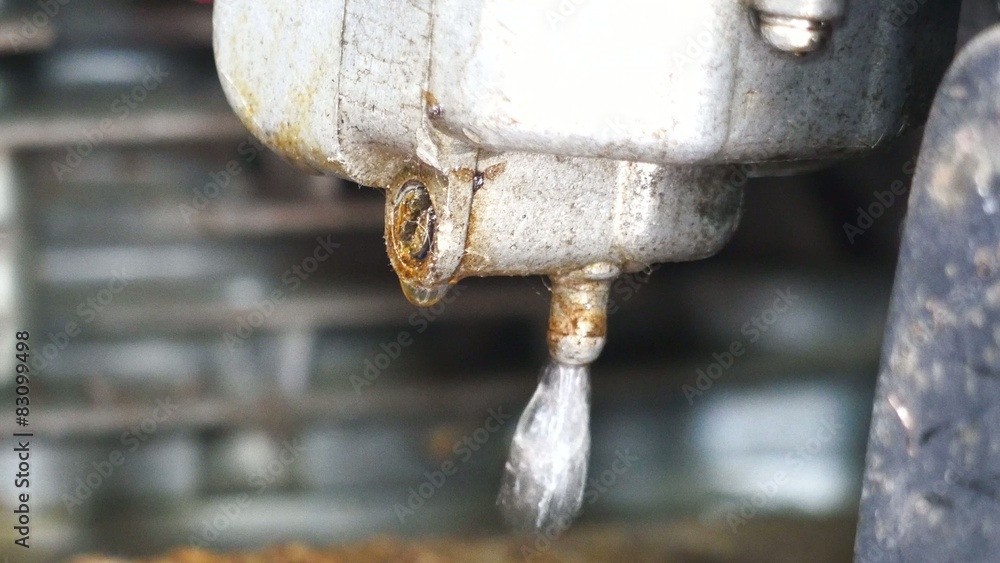 Close Up Of Gasoline Dripping From An Engine Section Stock Video ...